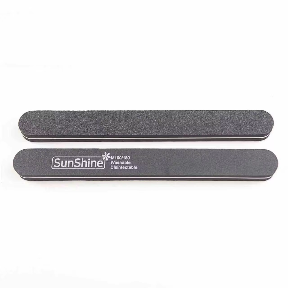 Professional Wholesale Custom Logo 100/180 Grit Nail Buffers Black Oval ...