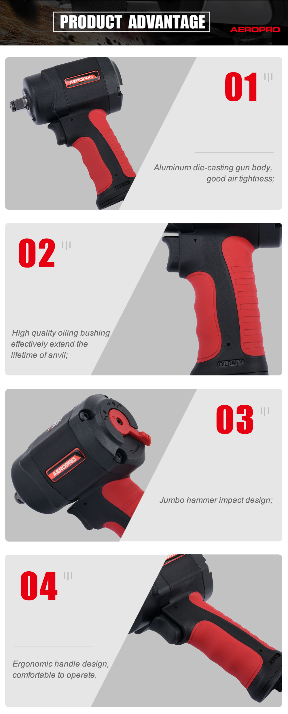 Aeropro 1/2 Inch Air Driver Power Wrench Giant Hammer Other Air Tools ...