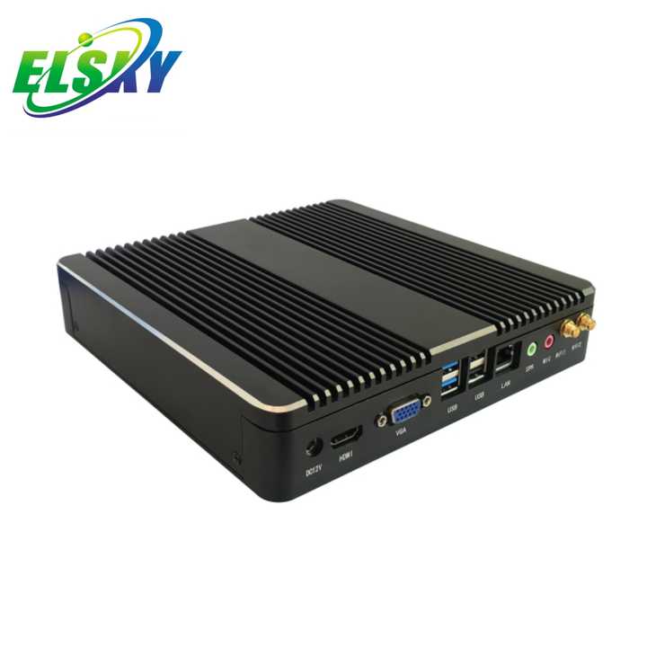 ELSKY Industrial Fanless Mini Pc Quad Cores 2.0GHz M415F J4125 Mini Pc Max 8G RAM Memory VGA ...