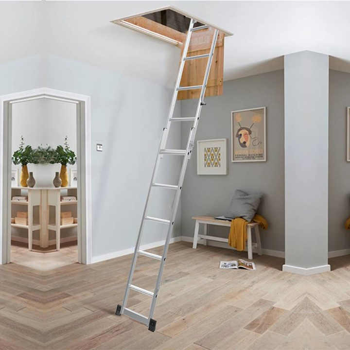 Household aluminium sliding ladder 2-section loftladder retractable ...