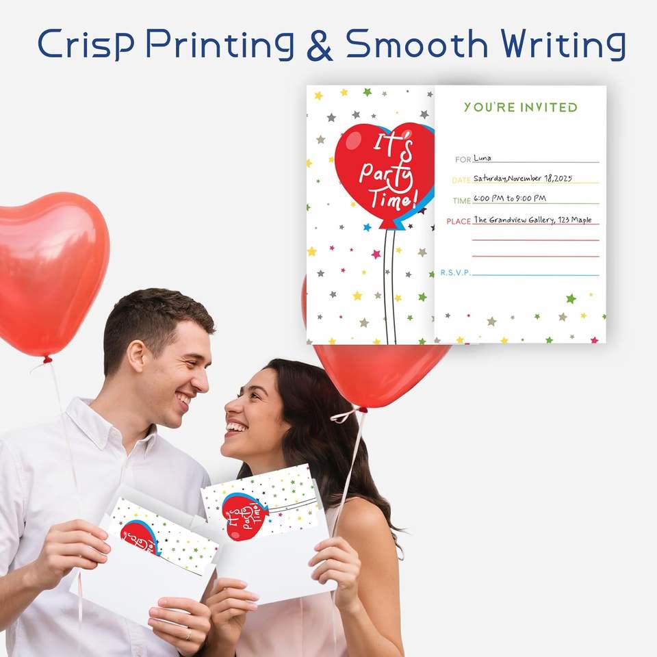 20Pcs 4x6 Inch Double Sided Invitation Cards with Self Adhesive ...