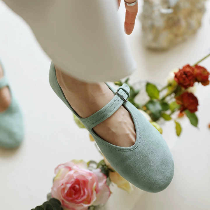 Chaussures Plates Pour Femmes Ballet Shoes Leather Mary Jane Shoes for ...