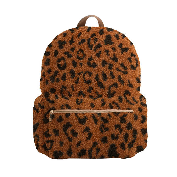 Personalized Logo Women Men Work Travel Backpack Cheetah Pattern Sherpa ...
