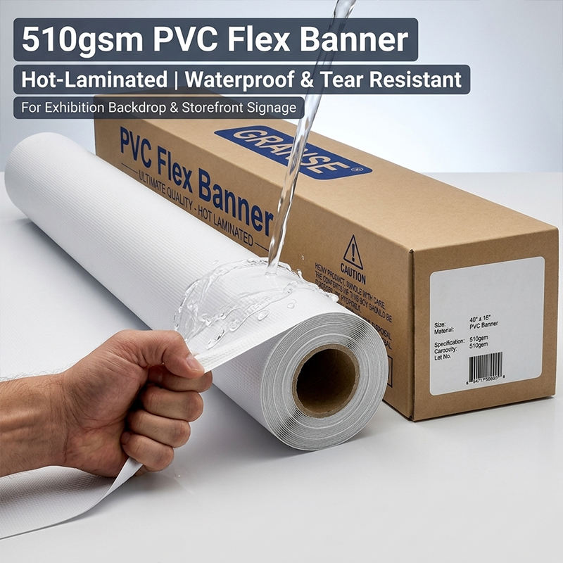 510gsm PVC Flex Banner Roll Hot-Laminated Waterproof Tear Resistant for ...
