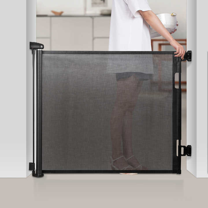 Black Rolling Mesh Stair Rail Guard Baby Safety Children and Pets ...