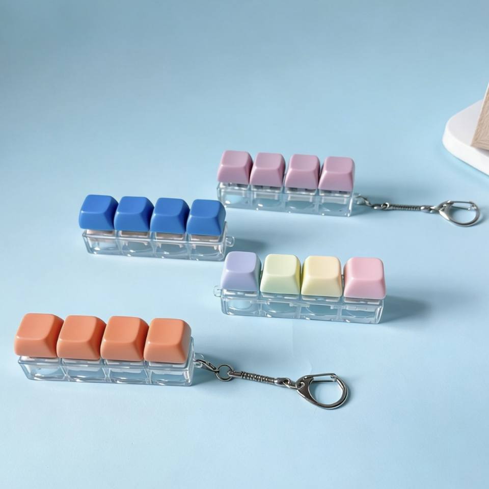 Creative Keyboard Keycap Fidget Squeeze Toy Keychain, Cute Stress ...