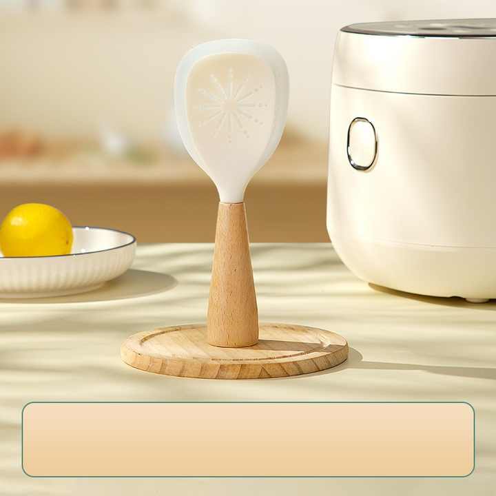 Silicone Rice Spoon Paddle Standing Rice Spatula Heat Resistant Plastic ...