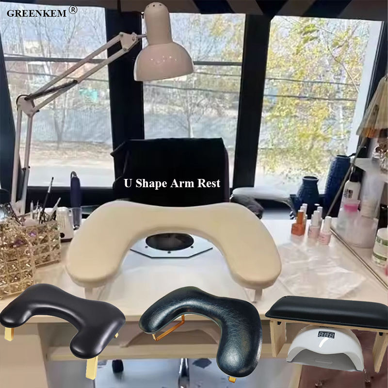 Luxury U Shape Foldable Nail Arm Rest - Microfiber Leather