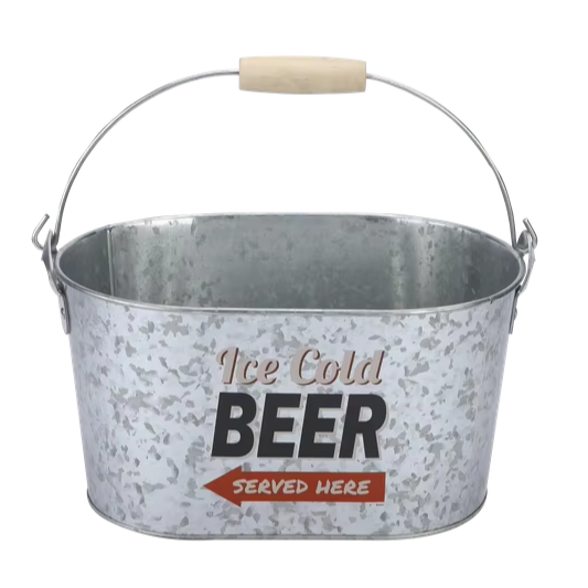 Tin Beer Bucket With Iron Handle for Wine & Drink Cooling Bar Ballroom ...