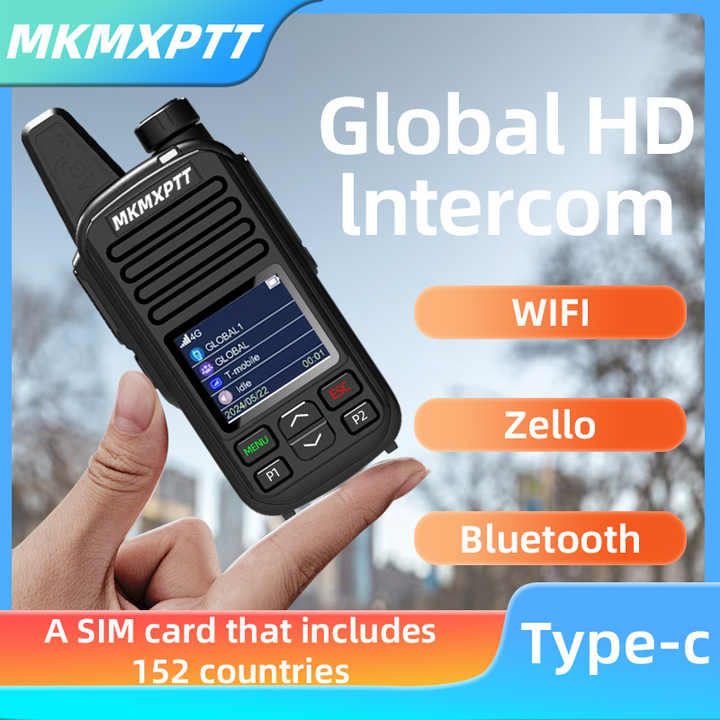 MKMXPTT 4GLTE Wireless Walkie Talkie with SIM Card Remote Coverage of ...