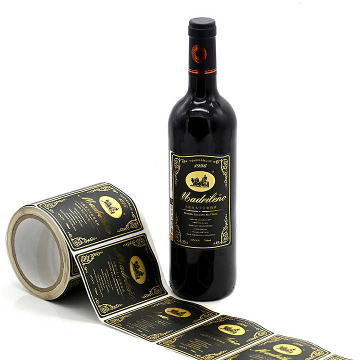 Custom Textured Fancy Paper Wine Bottle Label Stickers