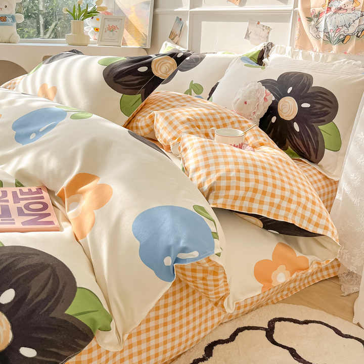 Cute Designs 4 Piece Bedding Set 100 Polyester Printed Bed Sheet Set ...