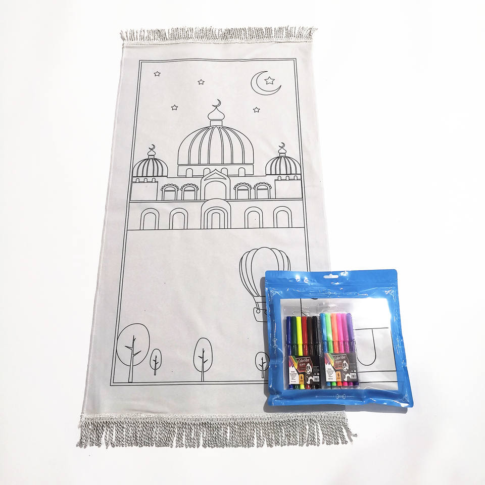 DIY Drawing Painting Educational Islamic Kids Prayer Mat