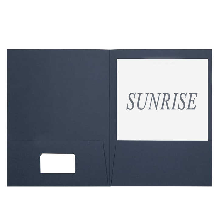 Navy Blue Two Pocket Presentation Folders Letter Size Business Folder ...