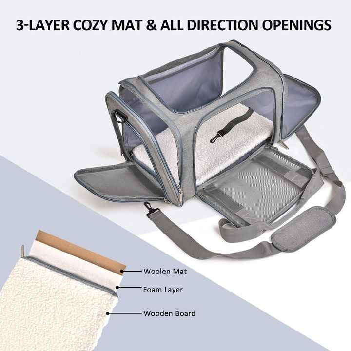Custom Airline Approved Foldable Cat Carrier Bag Soft Side Pet Carriers ...