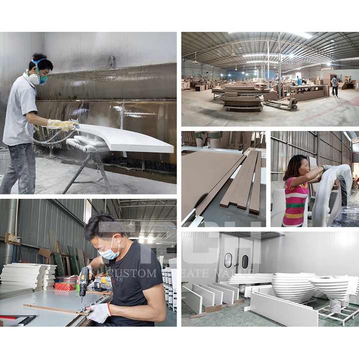 Modern Luxury Custom L Shape Design Office Table Wood White