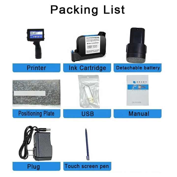 Mini Tij Handheld 12.7mm Ink Jet Printer for Expiry Date Coding