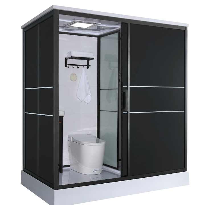Black Explosion-Proof Film Tempered Glass Shower Bathrooms