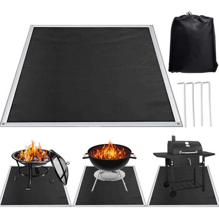 Customized BBQ Fire Pit Grill Mat - Fireproof & Heat Reflective