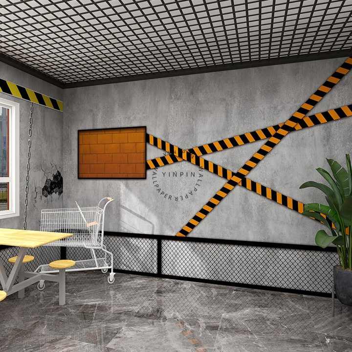 Modern Industrial Style Horror Prison Escape Room Wallpaper Anti-Static ...