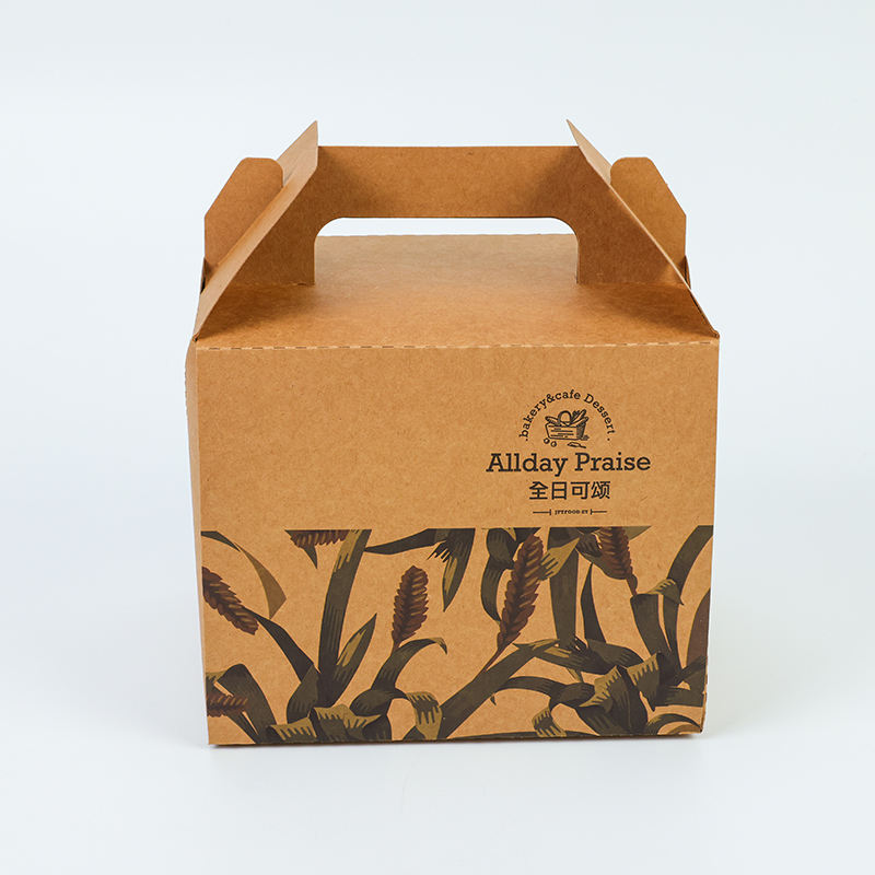 Decorative Cardboard Bakery Cake Boxes Takeaway Dessert Packaging Kraft ...