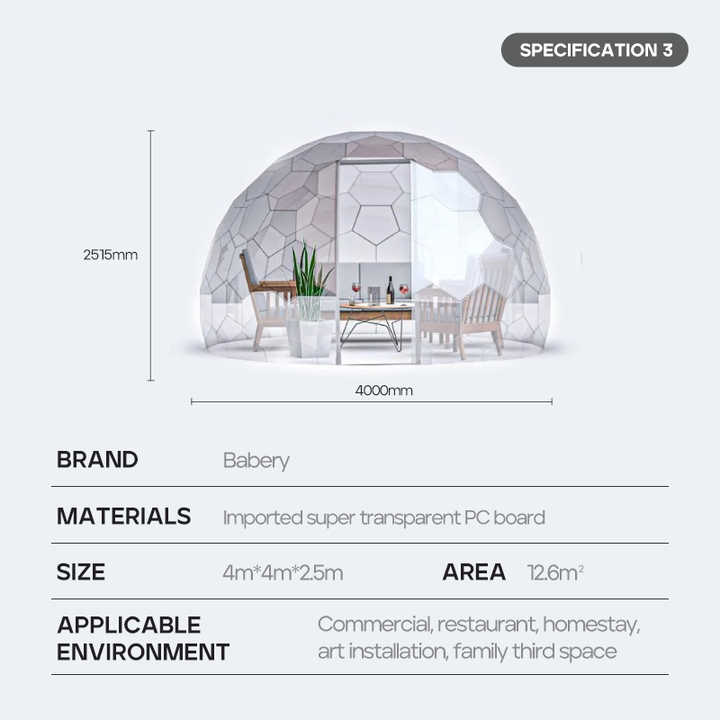 Luxury Igloo Dome Tent for 2-6 Persons - Glamping Resort
