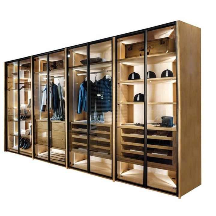 Dress Retail Space Display Cabinet Wooden Glass Bedroom Wardrobe ...