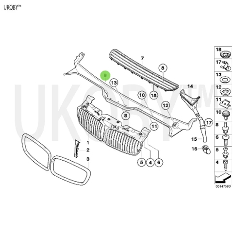 Shock Absorber Upper Frame Beam, Bumper Front Lower Part 51117388597 ...
