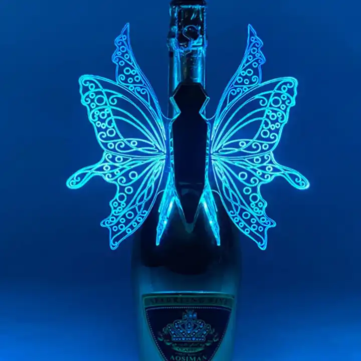 Rechargeable LED Strobe Baton Glowing Butterfly Wings Lamp Champagne ...