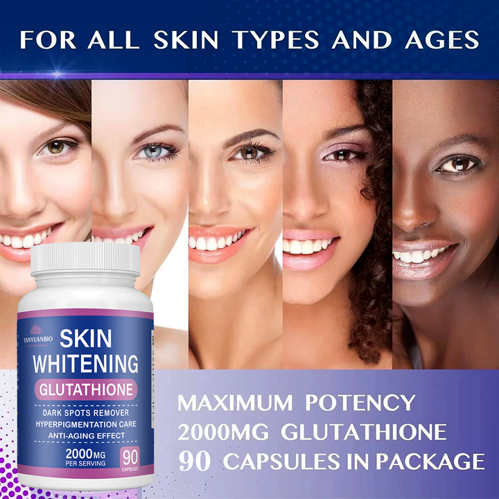 OEM Private Label 2000mg Glu-tathione 90 Capsules Skin Whitening Glow ...