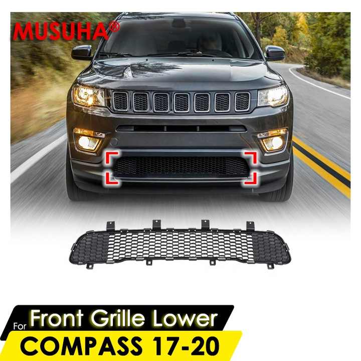 MUSUHA Front Bumper Lower Grille for Jeep Compass 2017-2020