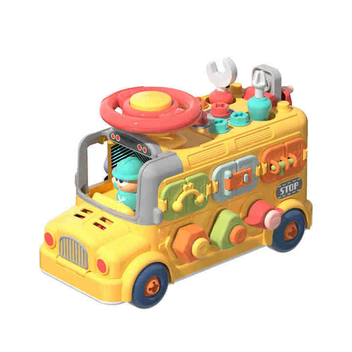 6 in 1 Multi-Function DIY Education Busy Board Car Bus Assembly Puzzle ...