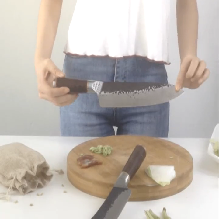 Slice Pork Dice Vegetable Kitchen Knives 5Cr15MoV Stainless Steel Ebony ...