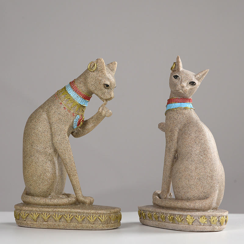 Ancient Egyptian Bastet Cat Resin Crafts Statue for Home Office or Bar ...