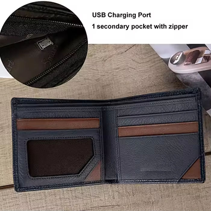 Smart LB Smart Anti-Lost GPS Wallet with Alarm Cowhide Leather