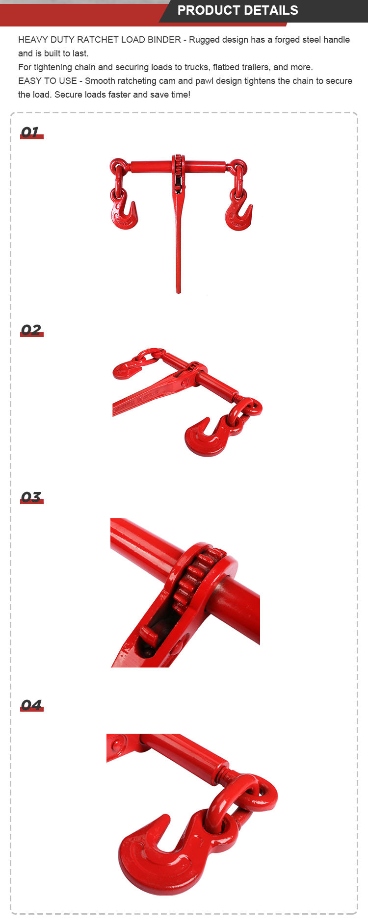 Cargo Control Ratchet Ties American Standard Cargo Ties with Safety ...