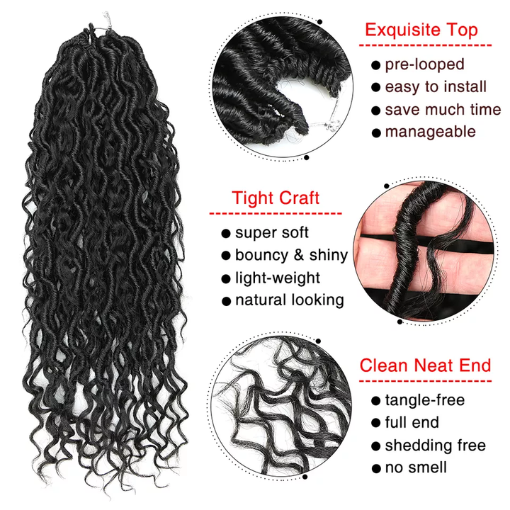 Wholesale Afro Kinky Ombre River Faux Locs Crochet Hair Pre Looped ...
