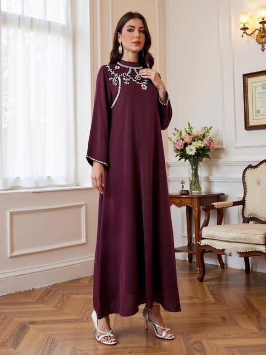 Dress Abaya Women Muslim Party Dresses Eid Kaftan Diamonds Ramadan Jalabiya Morocco Dubai Abayas ...