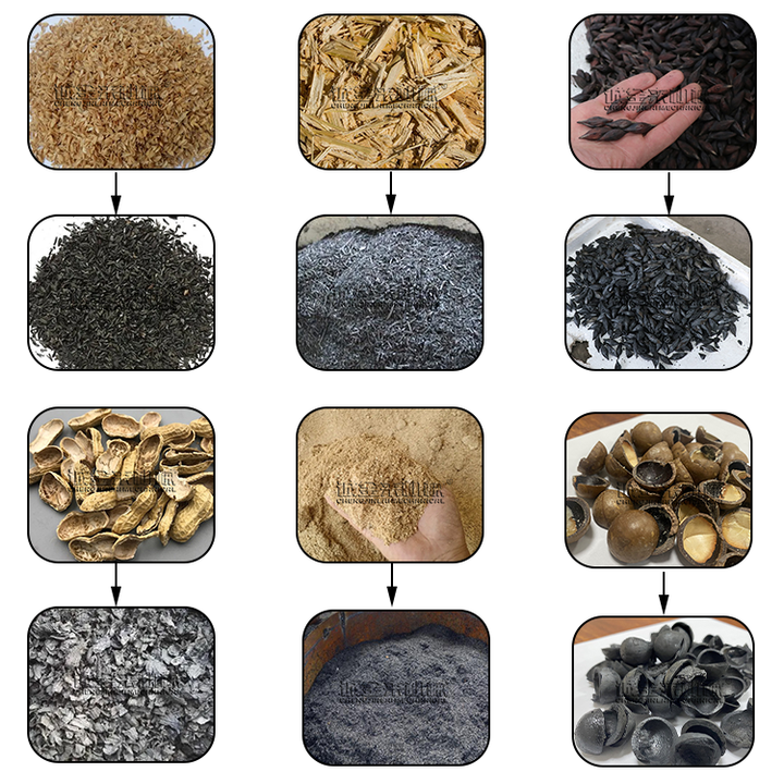 Wood Chips Sawdust Palm Shell Continuous Biochar Charcoal Making ...