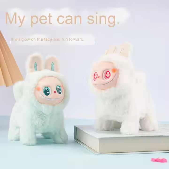 Labubu Ride Sing Move Around Dog Toy Lafufu Doll Ugly Labubu Pet Dog ...