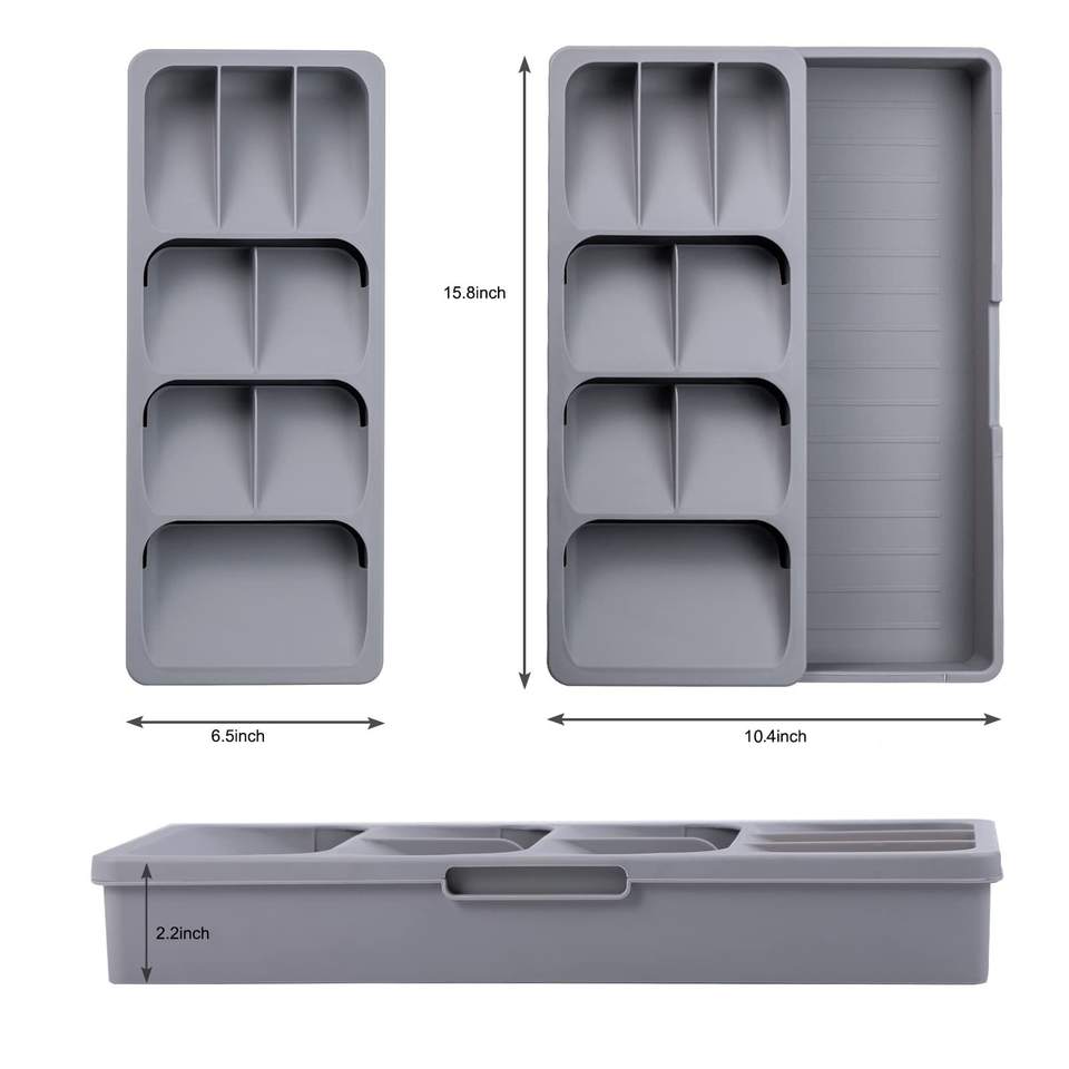 Modern Standing Double Layer Expandable Plastic Kitchen Drawer ...