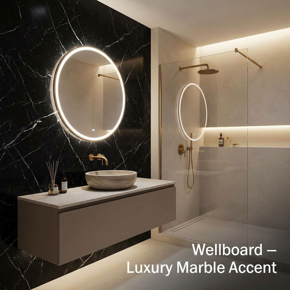 WooJoo PS Marble Wall Cladding 10mm Clip-On Waterproof Fire-Retardant ...