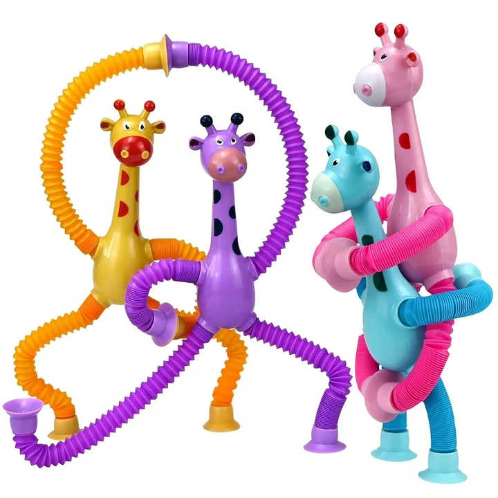 Children's Anti-Stress Squeeze Toy Telescopic Giraffe with Suction Cup ...