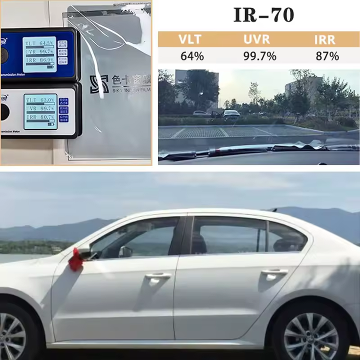 Light Blue 70% VLT Car Window Tint Film - UV Protection & Privacy ...