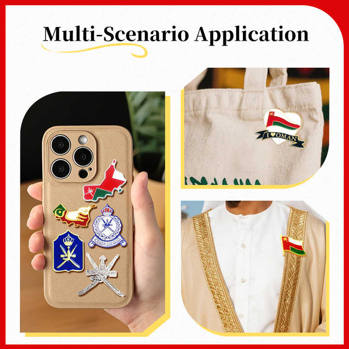 Factory Stock Oman Coat of Arms Pins Badges National Emblem Flag Enamel ...