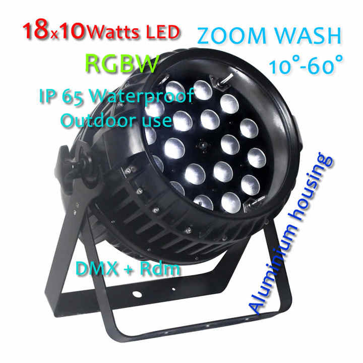 Yifa Waterproof Outdoor IP65 Spotlight Club Quad Color LED RGBW 4in1 Zoom 18x10w Led Par Light ...