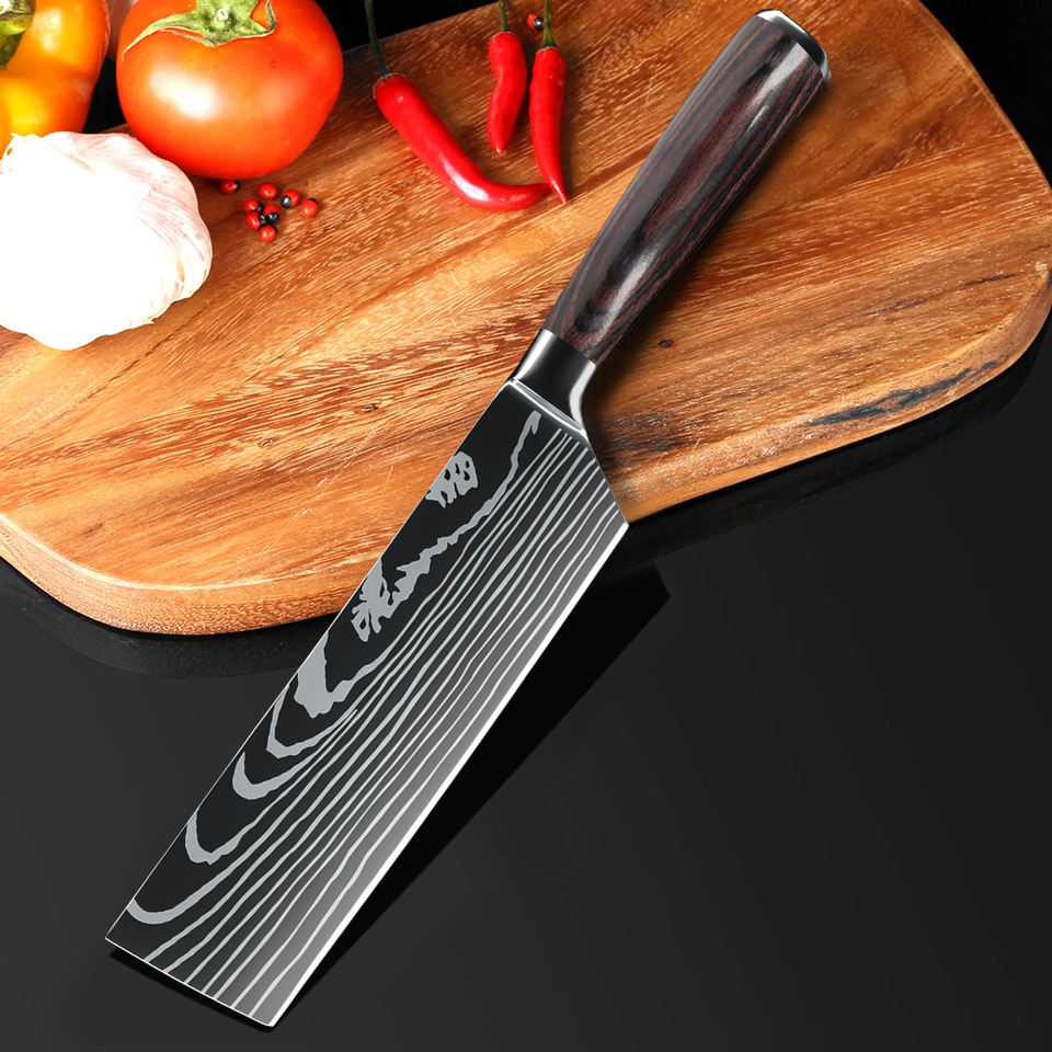 Slicing Knife Kitchen Cleaver Santoku Chef Knife Stainless Steel ...