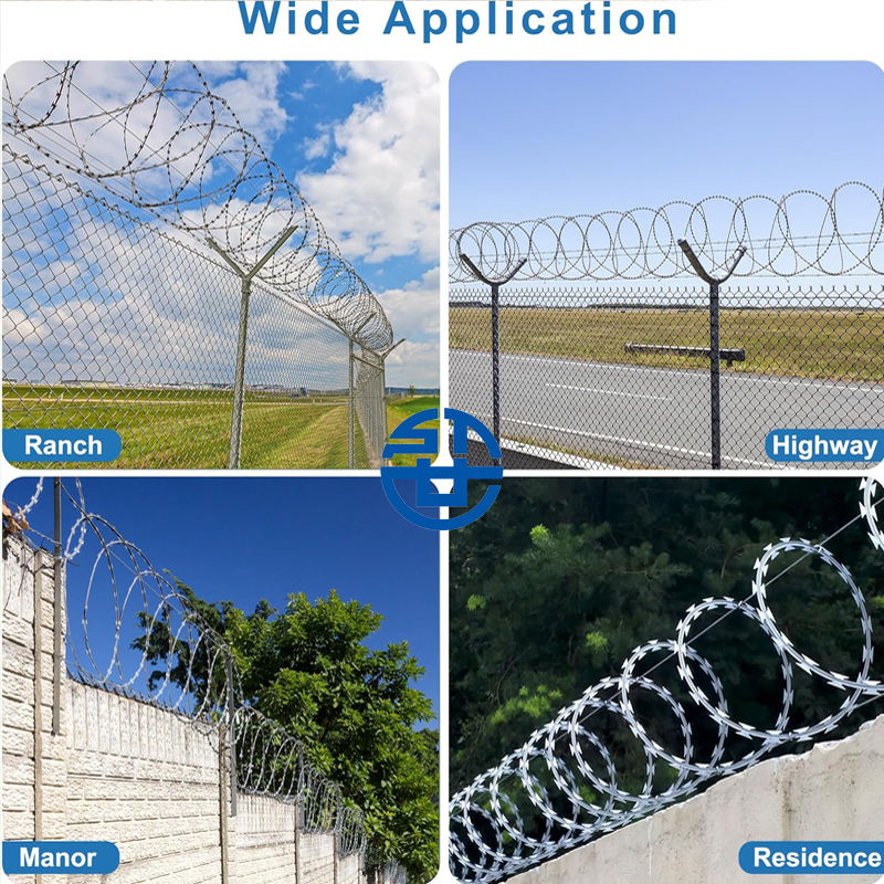 Galvanized Double-Twisted Barbed Wire Mesh Fence 1.5m Height Cross ...