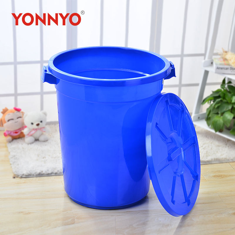 200 Liter Blue Round Plastic Water Bucket with Handle & Lid - Ideal for ...