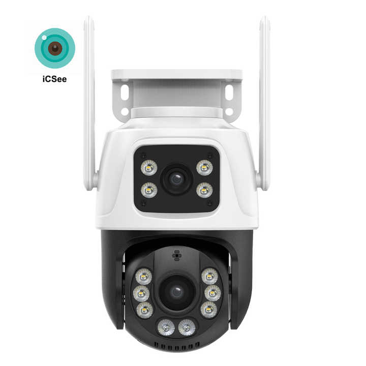 ICsee 6MP Dual Lens Wireless PTZ CCTV Camera - Outdoor WiFi Surveillance with Night Vision ...